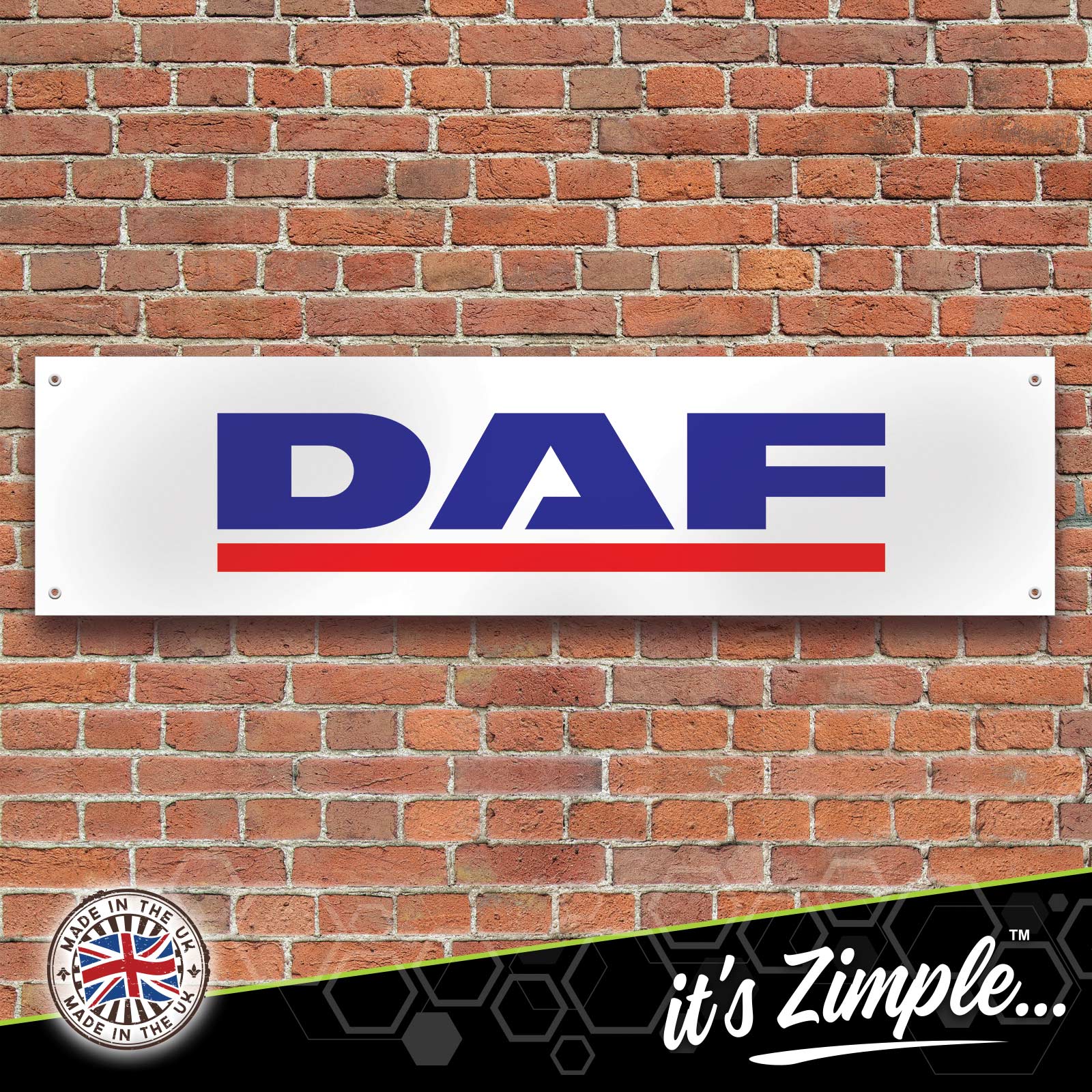 DAF Trucks Logo Banner Garage Workshop Sign Printed PVC Trackside ...